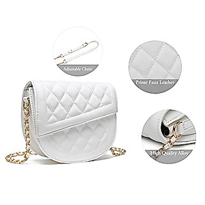 Time Pawnshop Crossbody Purses for Women Quilted Handbags Shoulder Bags with Adjustable Chain Bag Faux Leather