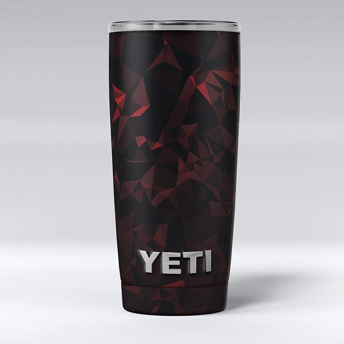 Design Skinz Dark Red Geometric V2 - Skin Decal Vinyl Wrap Kit Compatible with The Yeti Rambler Cooler Tumbler Cups