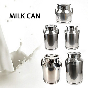 20L/5.25Gallon Stainless Steel Milk Can - Heavy Duty Milk Jug Milk Bucket Wine Pail Bucket Bottle SS liquid Container Storage W/Independent Embedded Silicone Sealed Lid Easy to Open and Use