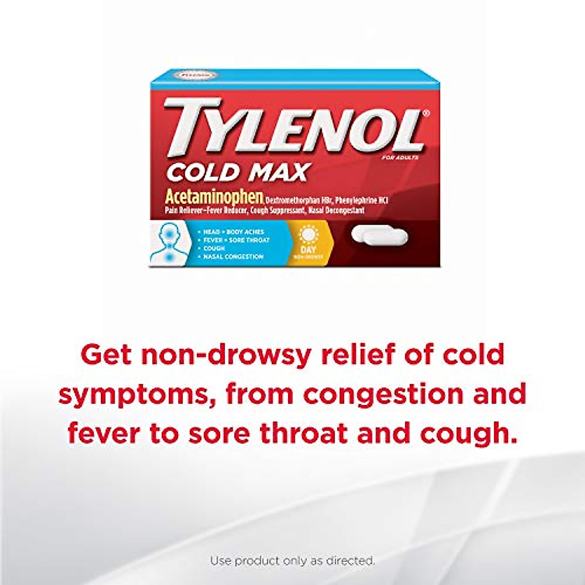 Tylenol Cold Multi-Symptom Relief Caplets, 24 Count
