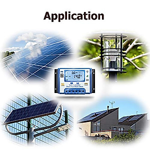 60A Solar Charge Controller 12V/24V Automatic Voltage Recognition Solar Panel Charging Discharge Regulator with Dual 5V USB Output Backlight LCD Display