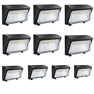 LED Wall Pack Lights 120W Ultra Bright Outdoor Security Light Fixture for Parking Lot,Warehouse,Outbuilding, Back Yard,Commercial Lighting Grade 16200LM Dimmable 5000K IP65 UL DLC Listed 10 Pack