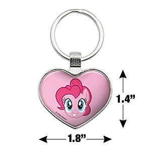 My Little Pony Pinkie Pie Face Keychain Heart Love Metal Key Chain Ring