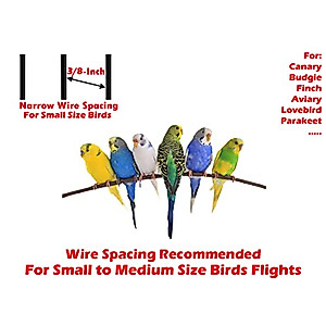 Canary Parakeet Cockatiel LoveBird Finch Bird Cage With Stand --18"x14"x60"Black