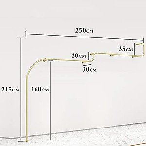 Clothing Store Clothes Rack Creative Display Stand, Commercial Retail Clothing Hanging Rod Garment Storage Hanger, Home Cloakroom Metal Clothes Shelf Closet System, Gold Pipe Clothes Rack Garment Ba