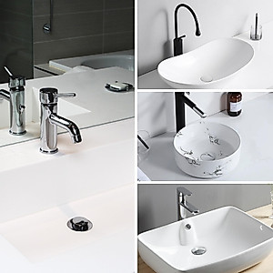 Universal Bathroom Sink Stopper in Brass, 1.04-1.97 Inch Pop Up Basin Sink Drain Stopper, Sink Drain Strainer with Anti Clogging Filter Hair Catcher