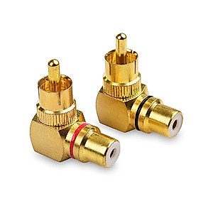 Cable Matters 2-Pack Right Angle RCA Adapter, 90 Degree RCA Adapter