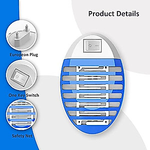 2 Pack Plug in Bug Zapper Indoor, Mosquito Trap, Electronic Mosquito Zapper, Gnat Traps with LED Light, Use for Flying Insect Mosquito