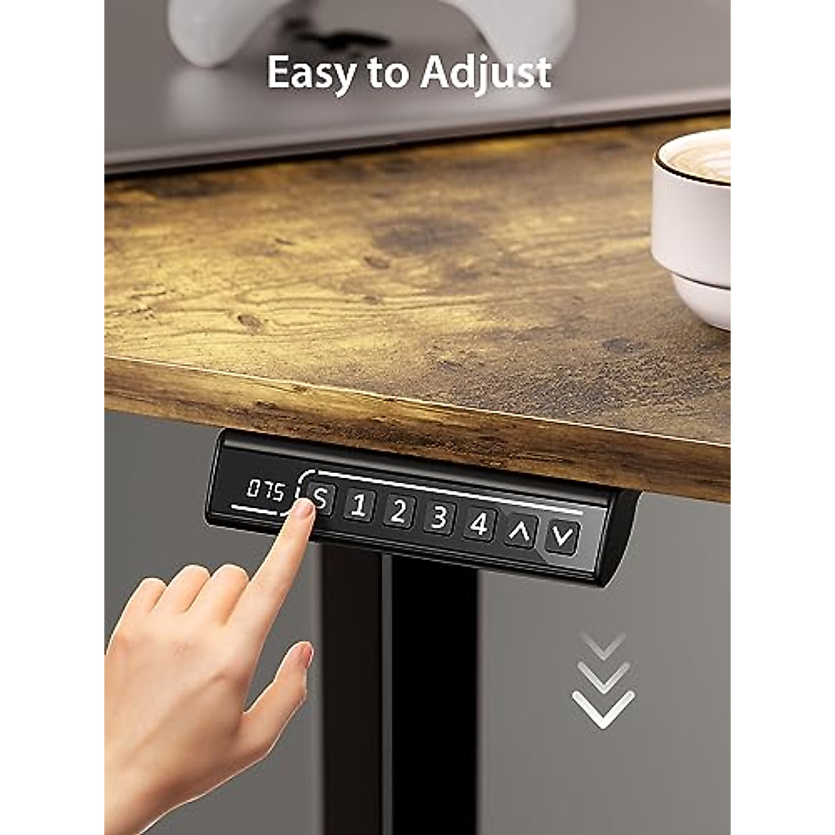 Marsail L Shaped Electric Standing Desk, 55x34 Inch Standing Desk Adjustable Height with Headphone Hook, Large Computer Desk Sit Stand Desk for Home Office Sturdy Writing Workstation