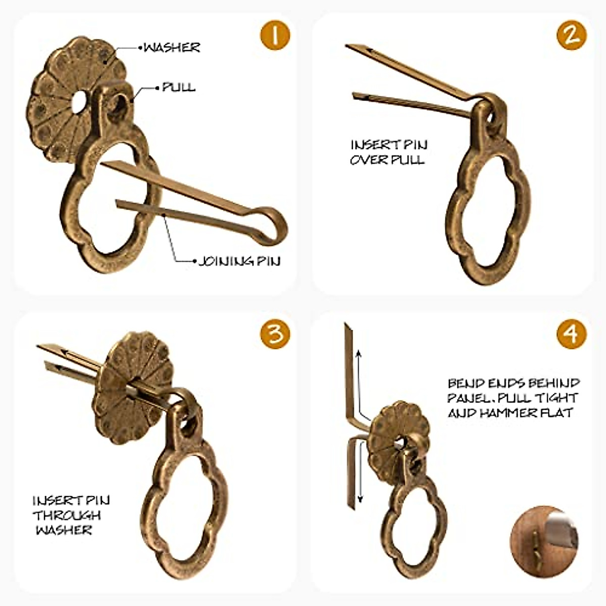 Hardware Philosophy Sparrow Tail Brass Hardware Pulls 2.4" - Set of 2