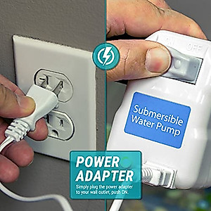 TERA PUMP Automatic Electric Water Replacement Pump, Submersible Water Pump for Gravel Cleaner, Fish Tank Water Changer Sand Washer with Filter & 50 ft Hose (Up to 8 Liters per Min)