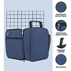 Insulated Lunch Bag for Men, Women & Kids with water bottle holder, Professional lunchbox for adults, Mens lunchbox for work, School and Outdoor Activities, waterproof insulated lunch box, Dark Blue
