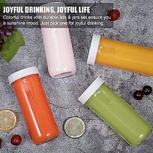 Glass Drinking Bottle Travel Drinking Jars 6 Pack, 16oz Mason Jars Regular Mouth Beverage Bottle with Airtight Lids, Reusable Water Bottle Skinny Tumbler for Juice/Smoothies/Kombucha/Tea/Milk/Shakes