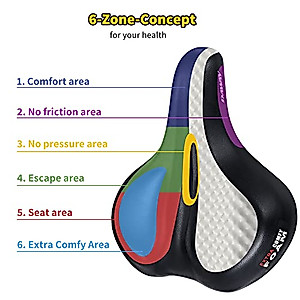DAWAY C50i Comfortable Oversized Bike Seat - Ultimate Comfort Memory Foam Exercise Bicycle Saddle for Men Women, Fit for Peloton, City, Stationary Bikes, Extra Wide Replacement Cushion for Cycling