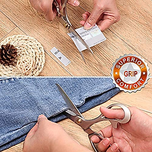 Fabric Scissors 8.5 Inch Heavy Duty Dressmaking Shears Sewing Tailor Scissors, Ultra Sharp All Metal Stainless Steel Craft Household Scissors for Cutting Fabric, Leather, and Raw Materials（Silver）