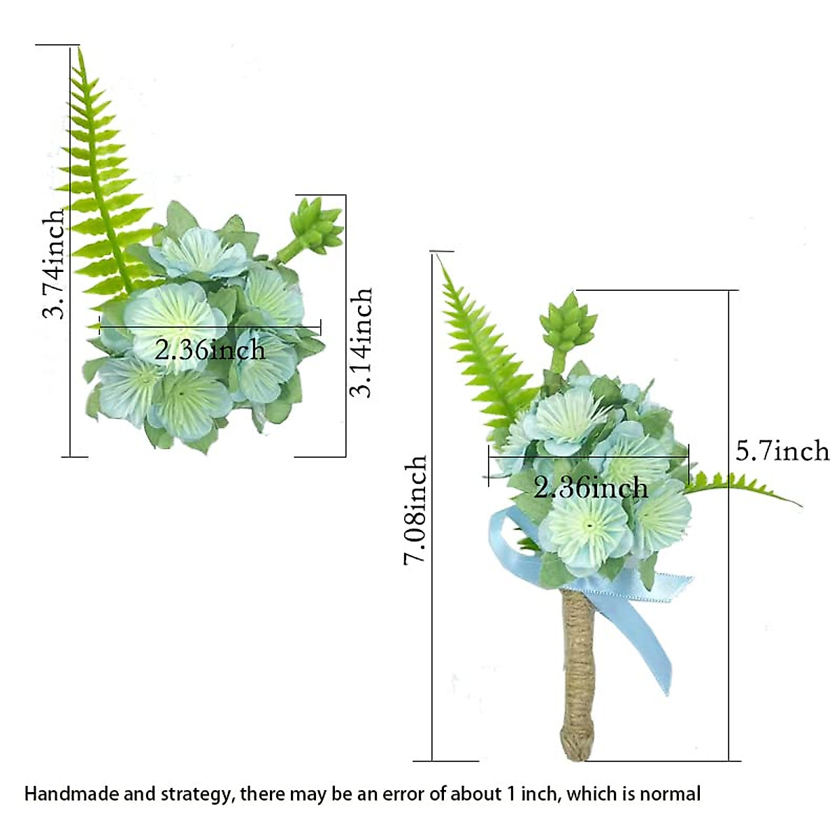 2Pcs Wrist Corsage Wristlet Band lace and Men Boutonniere Set, Corsages for Wedding Mother of Bride and Groom, Prom Party Wedding Homecoming, Corsage