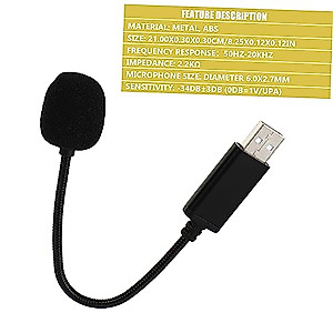 Milisten 2pcs USB Talkback Microphone Condenser Little Mic Gooseneck Condenser Microphone USB Microphone Condenser Microphones Microphone for Video Wired Computer Plug: USB Metal Notebook