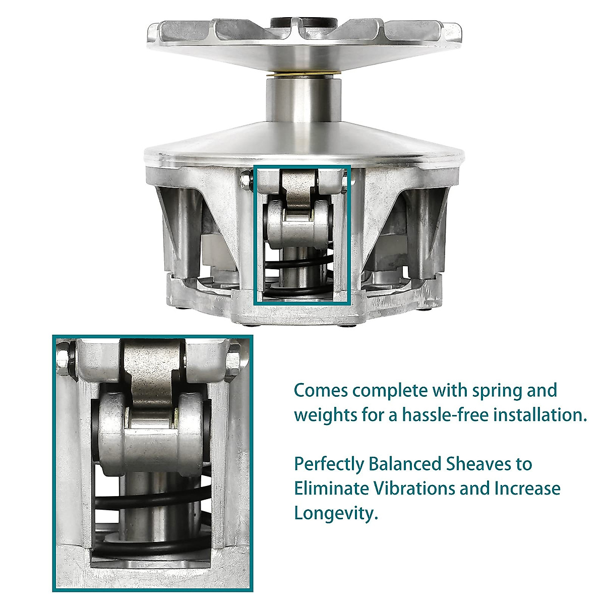 Primary Drive Clutch with Spring and Weights Compatible with Polaris RZR 900 RZR XP 900 XP 4 900 & More Replaces 1322971 1323100