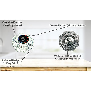 T & T Hardware T & T Replacement Handle for Price Pfister Avante Style Faucet Valves, Clear, Acrylic