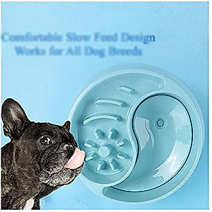 FUUIE Bowls for Food and Water Large Capacity Slow Feeder Dog Bowl 2 In1 Food Water Pet Bowl Drinking Prevent Bloat Vomiting Wet Mouth (Color : Blue)