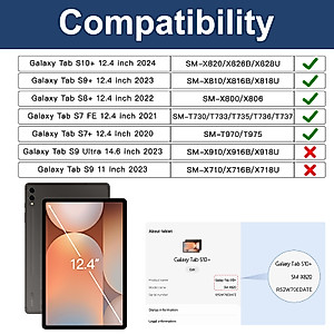 BRAECN for Galaxy Tab S10+/ S9+/S9 FE+/S8+/S7+/S7 FE12.4 Inch Case,Heavy Duty Tablet Case with Adjustable Hand Strap, Built-in S Pen Holder, Shoulder Strap, Stand for Samsung Galaxy Tab S9 Plus -Blue