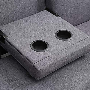 AC Pacific Hobbs Modern Contemporary Button Tufted Living Room Sofa Bed, Grey