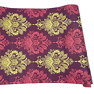 SimpleLife4U Luxury Purple Damask Removable PVC Shelf Drawer Liner Home Decor 17x118 Inch