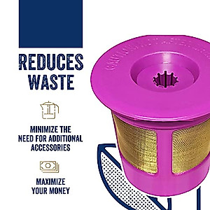 Reusable Cups Compatible with K Cups Keurig 2.0 & 1.0 Brewers Easy To Use Refillable Single Cup Coffee Filters - Eco Friendly Stainless Steel Mesh Filter - Check for Compatibility (4 Pack - Pink)