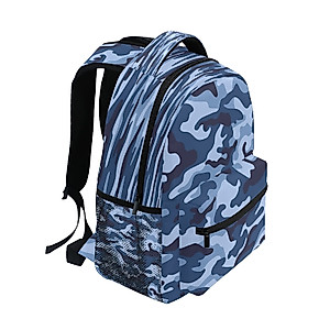 YoCosy Camo Camouflage Military Pattern School Backpack for Teen Girls Boys Lightweight Student Backpack Travel Bookbag Laptop Casual Daypack