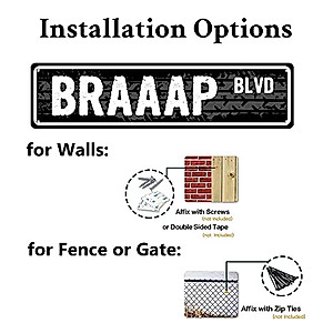 SAODOMA Metal Signs Braaap BLVD Street Motocross Motorcycle Racing Racer Rider Trials Off Road Dirt Bike Enduro Rally Mechanic Man Cave Garage Tin Plaque Wall Art Poster 16 X 4 Inch