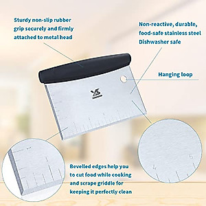 MSY BIGSUNNY Dough Scraper Baking Pastry Cutter Good Grip Pastry Scraper Chopper Stainless Steel Dough Cutter