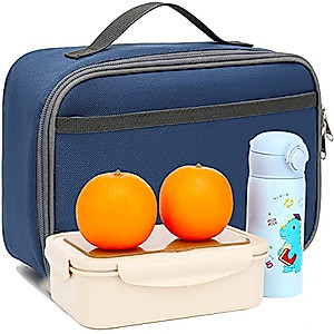 FlowFly Kids Lunch box Insulated Soft Bag Mini Cooler Back to School Thermal Meal Tote Kit for Girls, Boys,Cyan