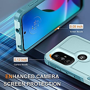 for Motorola Moto G Play 2023, Moto G Pure, Moto G Power 2022 Case with Tempered Glass Screen Protector, 2-in-1 Full Body Heavy Duty Rugged Shockproof Protective Phone Cover, Mint Green