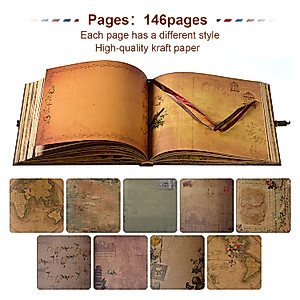 Our Adventure Book 146 Pages 8.9*7.7 Inch Scrapbook Photo Album,Retro Style Embossed Letter Cover Travel Diary Journal Scrap Book For Couples,Memory Book For Anniversary Wedding,Valentine's Day Gift