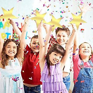 100 Pcs 6 Inch Gold Star Cutouts Double Printed Paper Stars Gold Star Decoration Movie Night Supplies Hollywood Theme Party Red Carpet Party Supplies for Classroom Wall Party