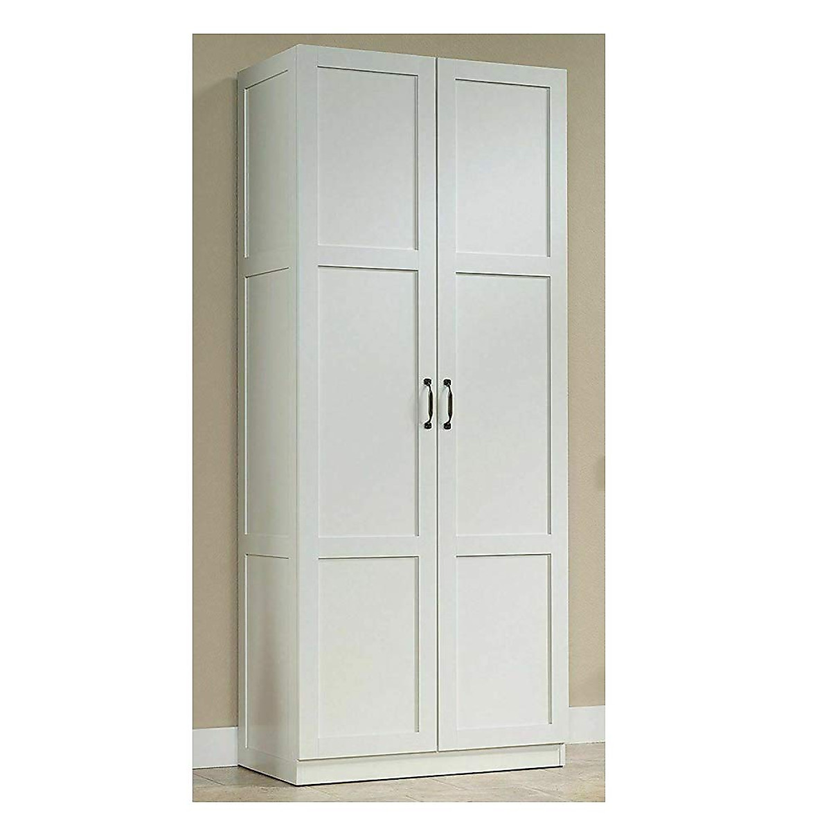 Thaweesuk Shop White Wooden Cupboard Storage Cabinet Kitchen Bathroom Pantry Laundry Closet Organizer Utility Shelf Shelves Furniture Wood 29.63" W x 16.13" D x 71.13" H