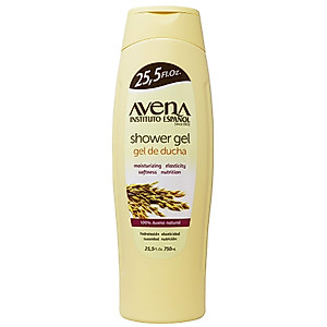 Avena Instituto Español Shower Gel, Moisturizing and Softeness, Elasticity and Nutrition, 100% Natural Oat, 2-Pack of 25.5 FL Oz each, 2 Bottles