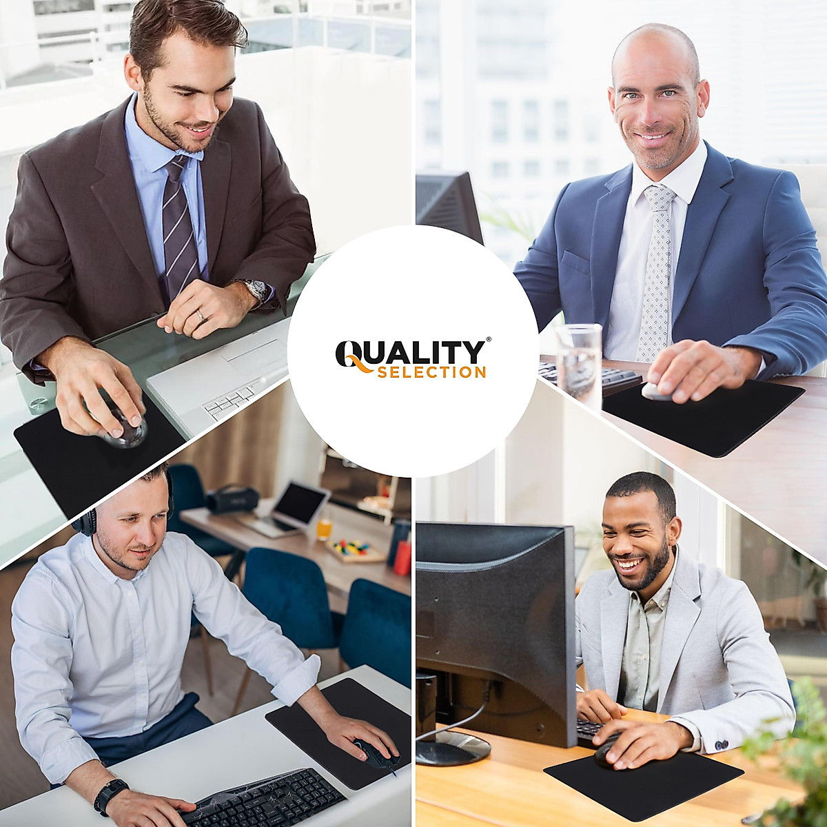 Quality Selection Mouse Pad Superb for Computer & Laptop, Non-Slip Rubber Base Mousepad, Mouse Pads for Home, Office & Gaming 7.75 x 9.25 in, Black