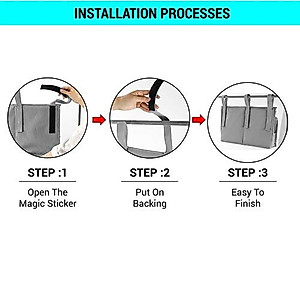 Corodo Bedside Caddy, Bedside Organizer for Dorm Bed, Bunk Bed Caddy with 8 Pockets for Baby Bed, Hospital Beds, Grey