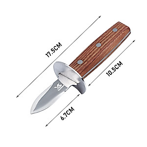 MSY BIGSUNNY Oyster Shucker Knife with Rosewood Handle - Full Tang Stainless Steel