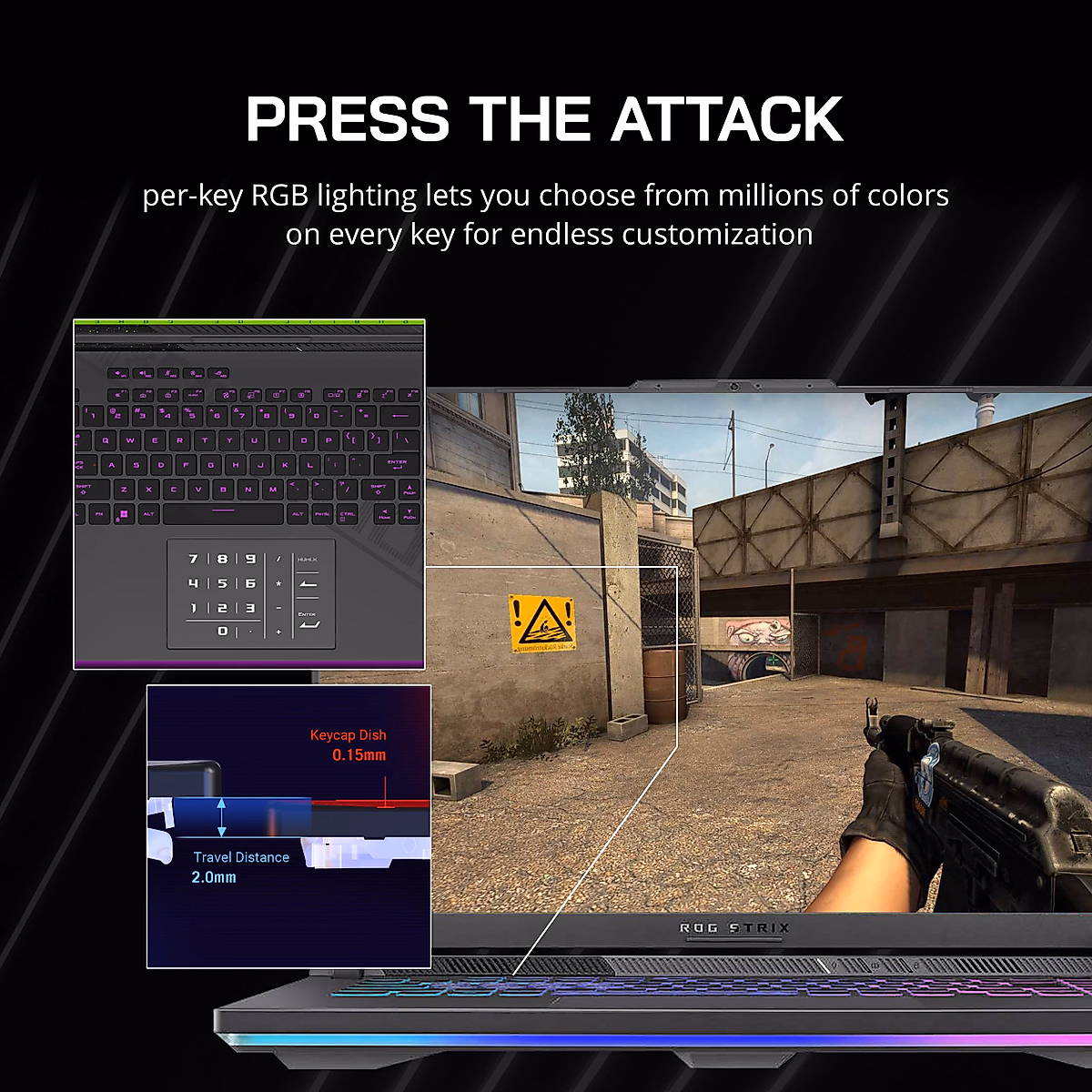 Asus 2023 ROG Strix G16 16'' WUXGA 165Hz Gaming Laptop, Intel Core i7-13650HX, NVIDIA GeForce RTX 4060, 64GB DDR5 RAM, 4TB SSD, 4zone RGB Backlit Keyboard, Win 11Pro, Gray, DVD-RW USB Hub (Renewed)