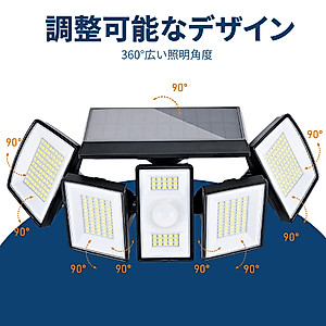 SOLPEX Solar Lights for Outside 300 LED Motion Sensor Security Lights with Remote Control, 5 Heads IP65 Waterproof 270° Wide Angle Security Flood Lights for Garage, Yard, Outdoor Lighting(2-Packs)