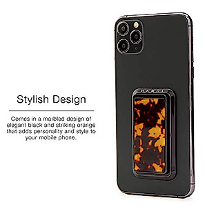 HANDL New York Tortoise HANDLstick Phone Grip and Stand for Smartphone - Multifunctional Mobile Phone Grip with Elastic Brace System (Brown/Black)