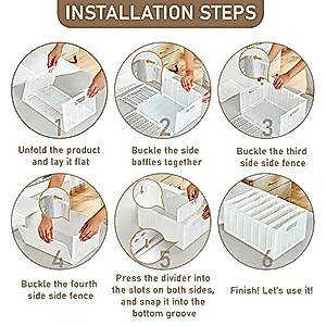 MILILOVE 1 Pack Closet Drawer Organizer, With 4 Dividers, X-Large Size 17.7 * 11.4 * 9.1” Collapsible Plastic Closet Storage Basket Bins Cubes Organizer with Handles for Robe T-Shirt Pants