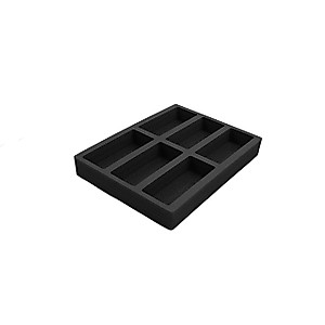 Polar Whale Tea Bag Storage Deluxe Organizer Tray Drawer Bin Insert for Kitchen Home Office Condiments Packets Waterproof Washable Black Foam 6 Compartment 11.9 X 15.9 Inches