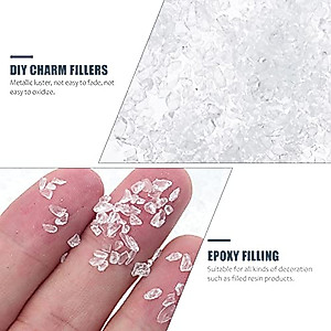 COHEALI Stained Glass 1bag Art Handmade DIY Craft Material Charms Nail Crafts Glitter Bag Glass Manicure Case Crystal Sequins: Painting Transparent Sprinkles Metallic Chips: Shiny G Glass Vase