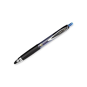 Uni-Ball Signo 207 Retractable Gel Pen, 0.5mm Micro Point, Blue, Pack of 6