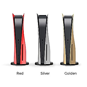 DAVITU Electronics Video Games Replacement Parts & Accessories - Custom Ps5 Plates Gold Protective Controller Cover Shell Panel Plastic Ps5 Faceplate For Playstation 5 CD-ROM Disc Edition - (Gold)