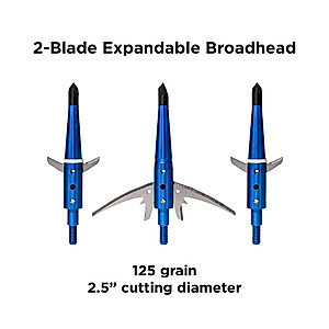 Swhacker Levi Morgan Series 2-Blade Blade Lock Broadhead 2.5" Pack of 3, Blue