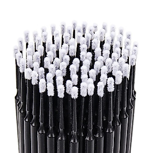 400 PCS Micro Applicator Brushes Disposable Eyelash Extension Microswab Mascara Wands Brush For Lash Remover Brush Tools Black(head diameter 1.5mm)